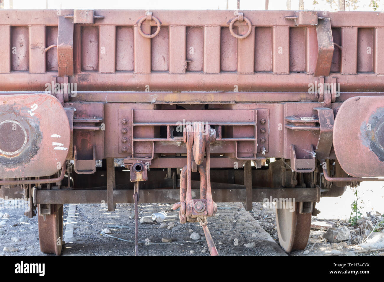 old freight train, metal machinery details Stock Photo - Alamy