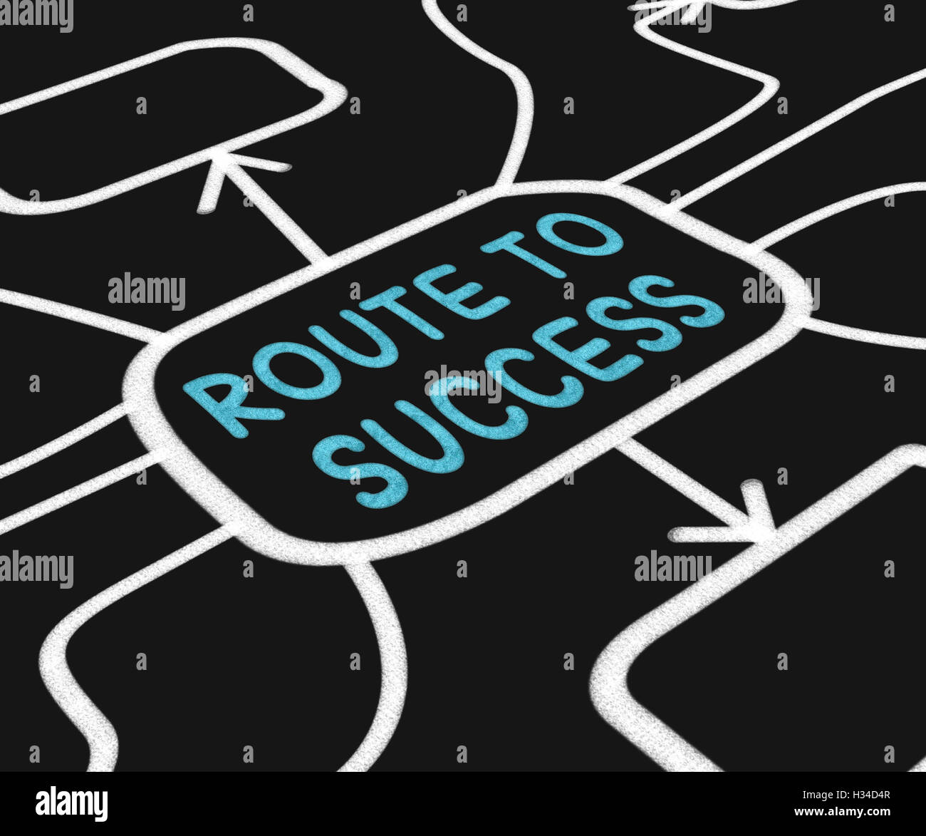 Route To Success Diagram Shows Path For Achievement Stock Photo - Alamy
