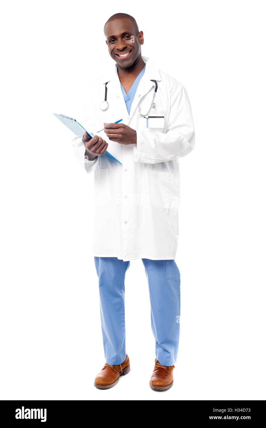 Smiling male professional writing Cut Out Stock Images & Pictures - Alamy