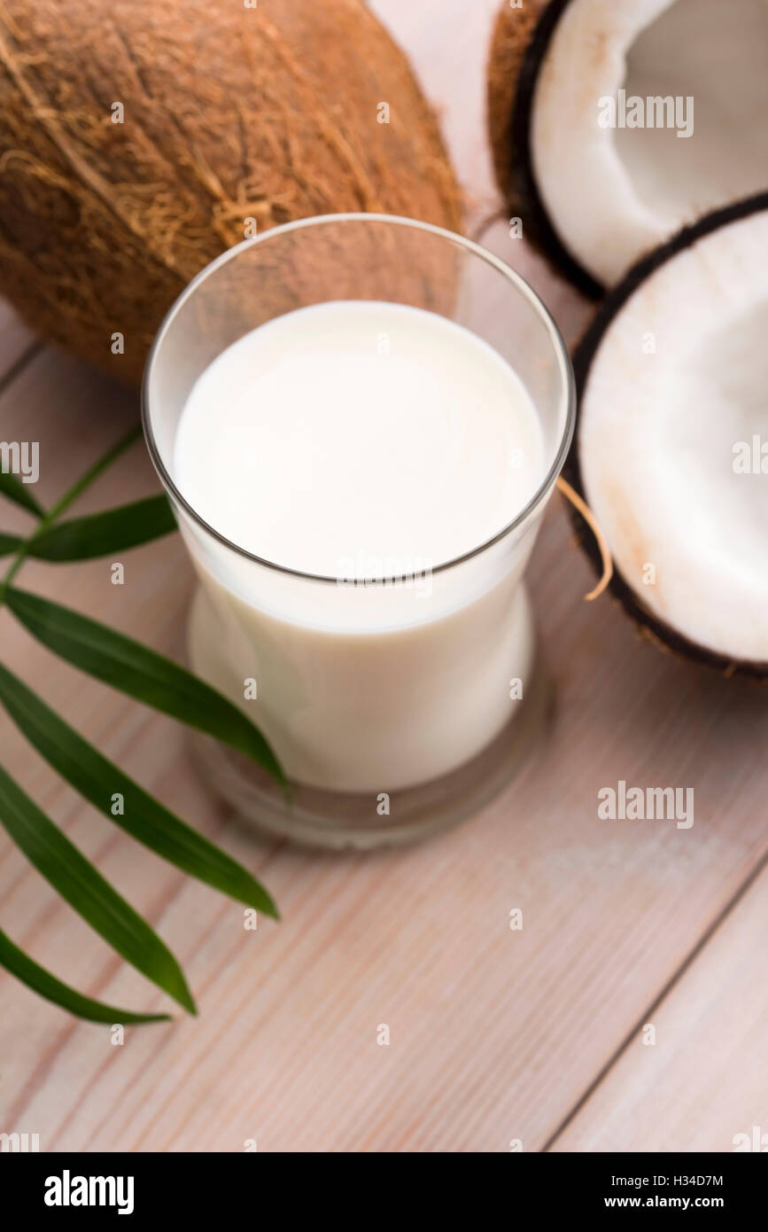 coconut fruit with coco milk Stock Photo - Alamy