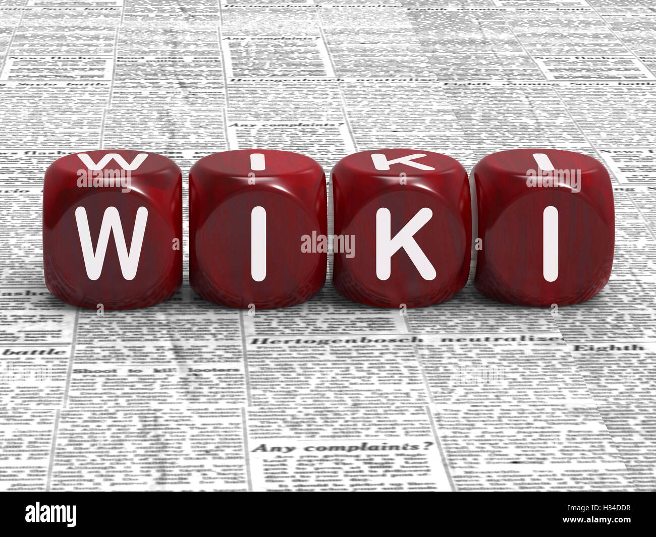 Wiki Dice Show Information Knowledge And Answers Stock Photo - Alamy