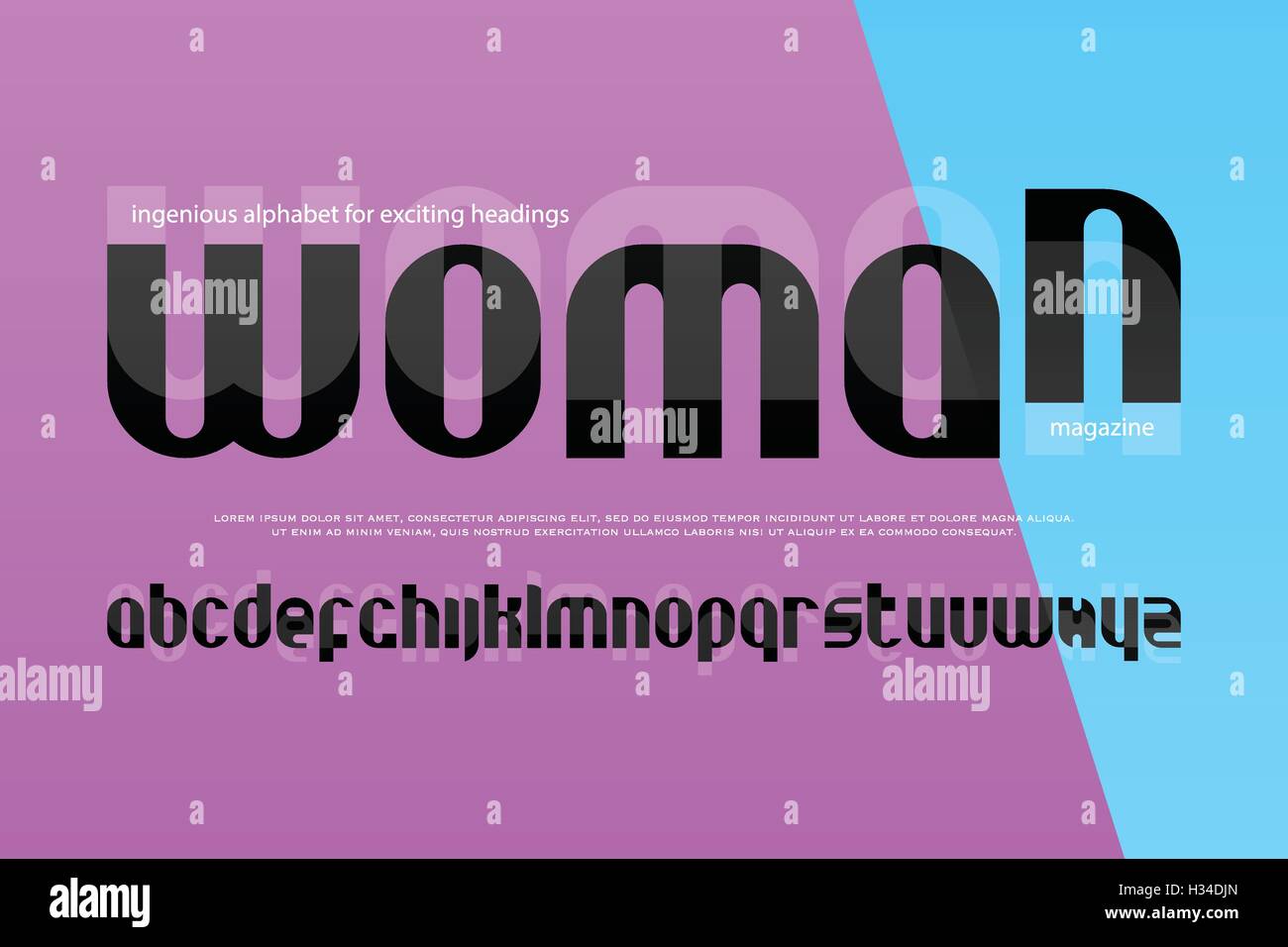 set of stylish alphabet letters isolated on colorful background. vector ...