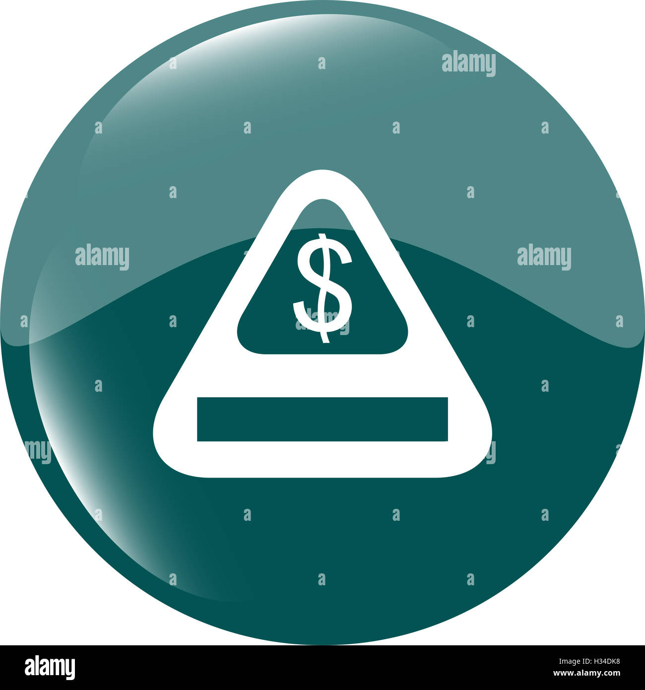 Attention caution sign icon with dollars money sign. warning symbol ...