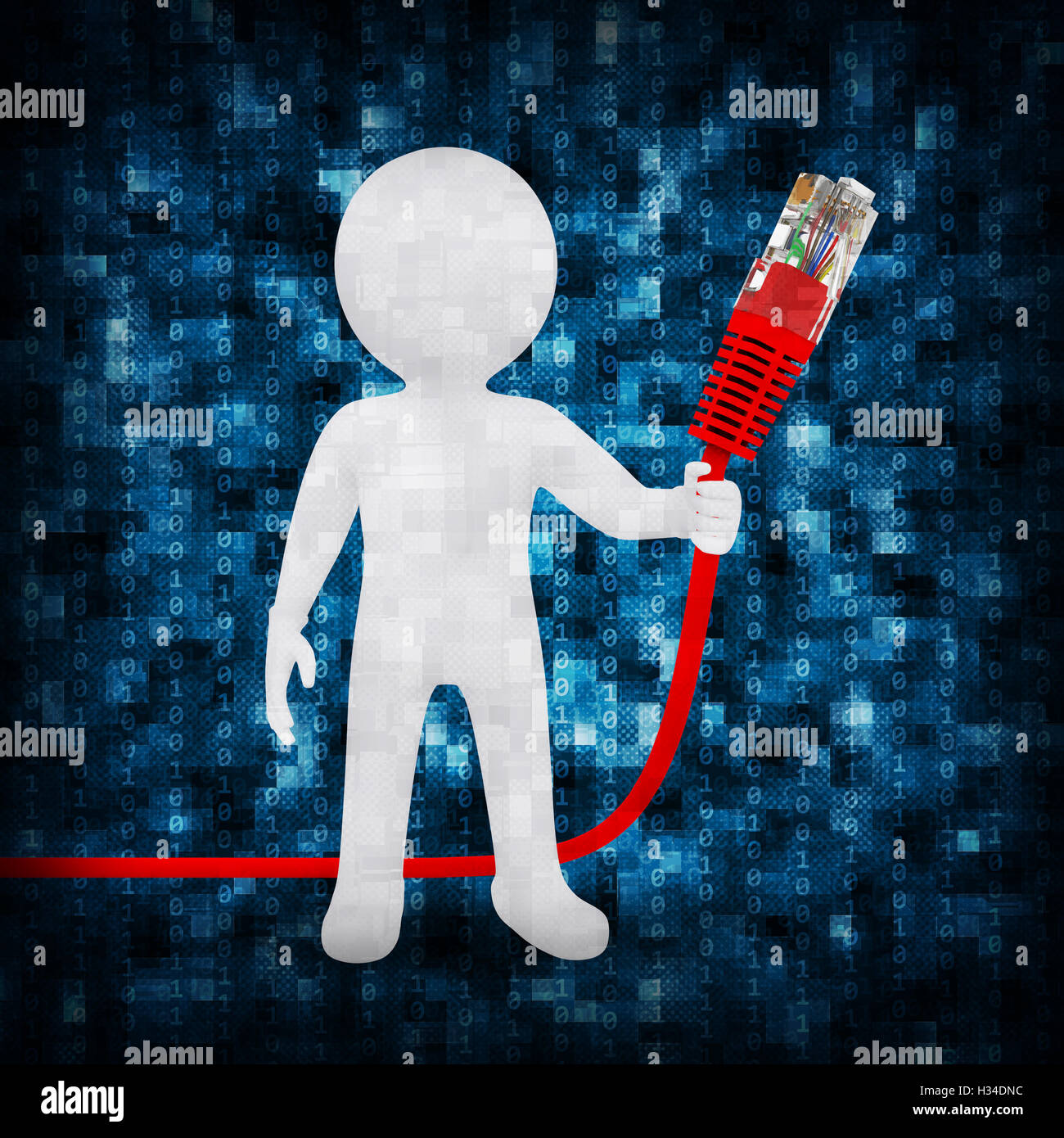 White people with network cable Stock Photo - Alamy