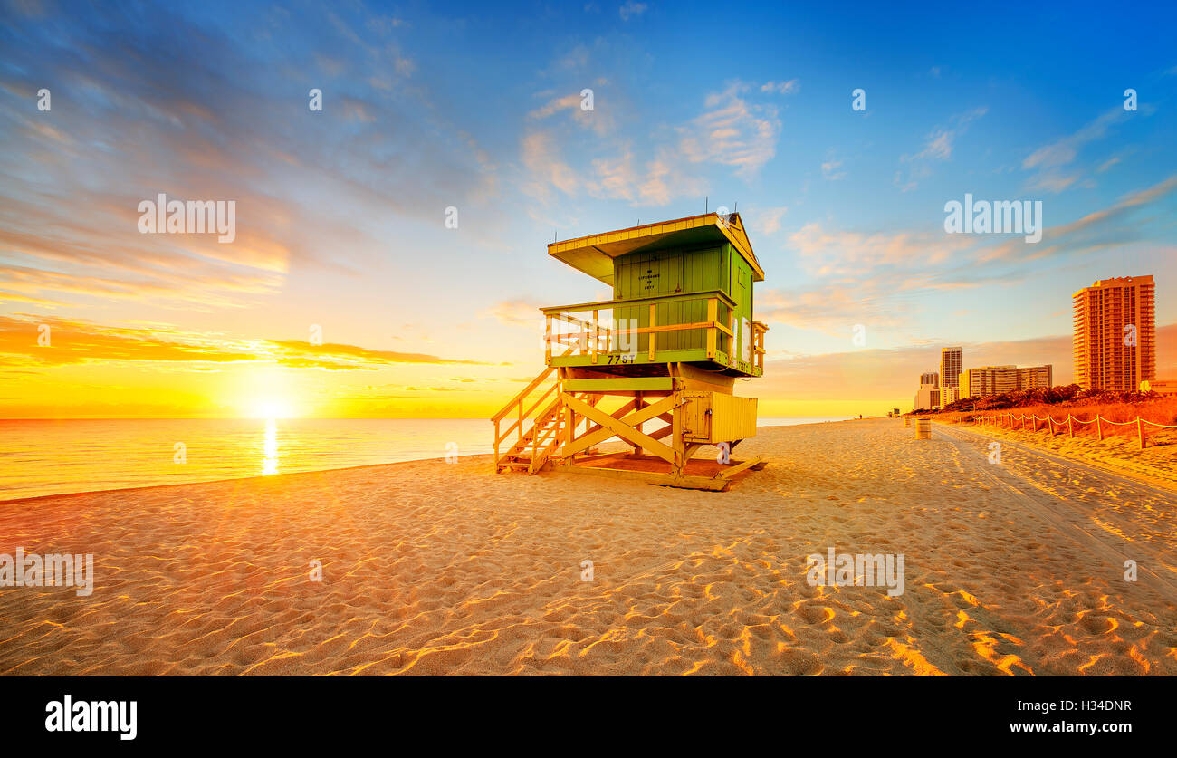 Miami South Beach sunrise Stock Photo - Alamy