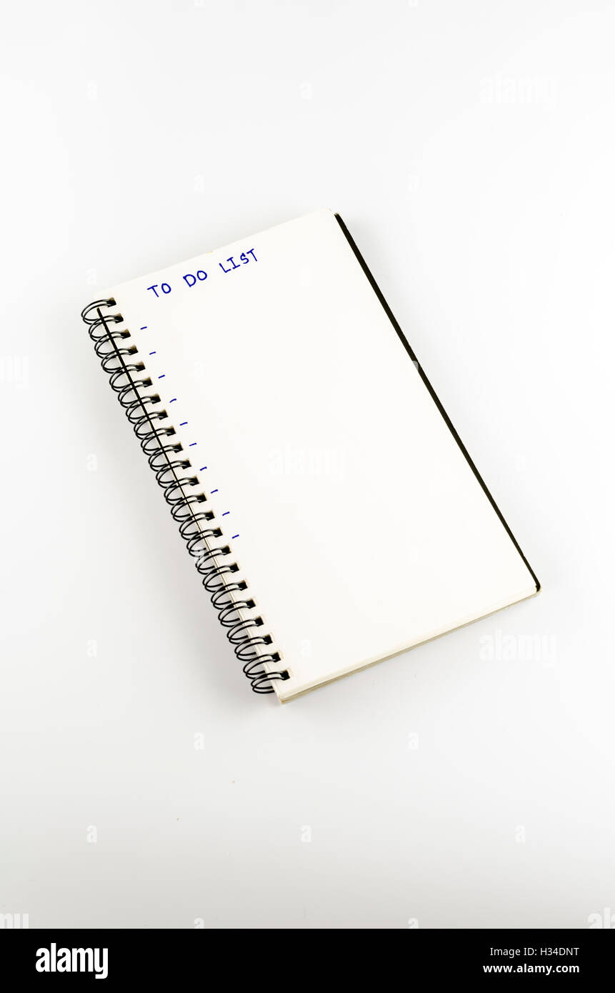 notebook write to do list word Stock Photo - Alamy