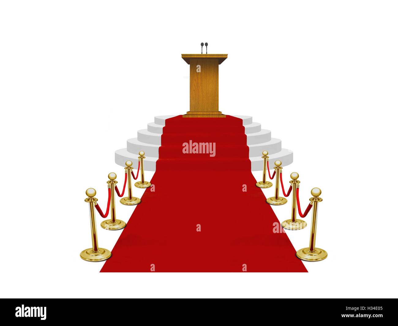 Podium on Stage with Red Carpet Stock Photo - Alamy