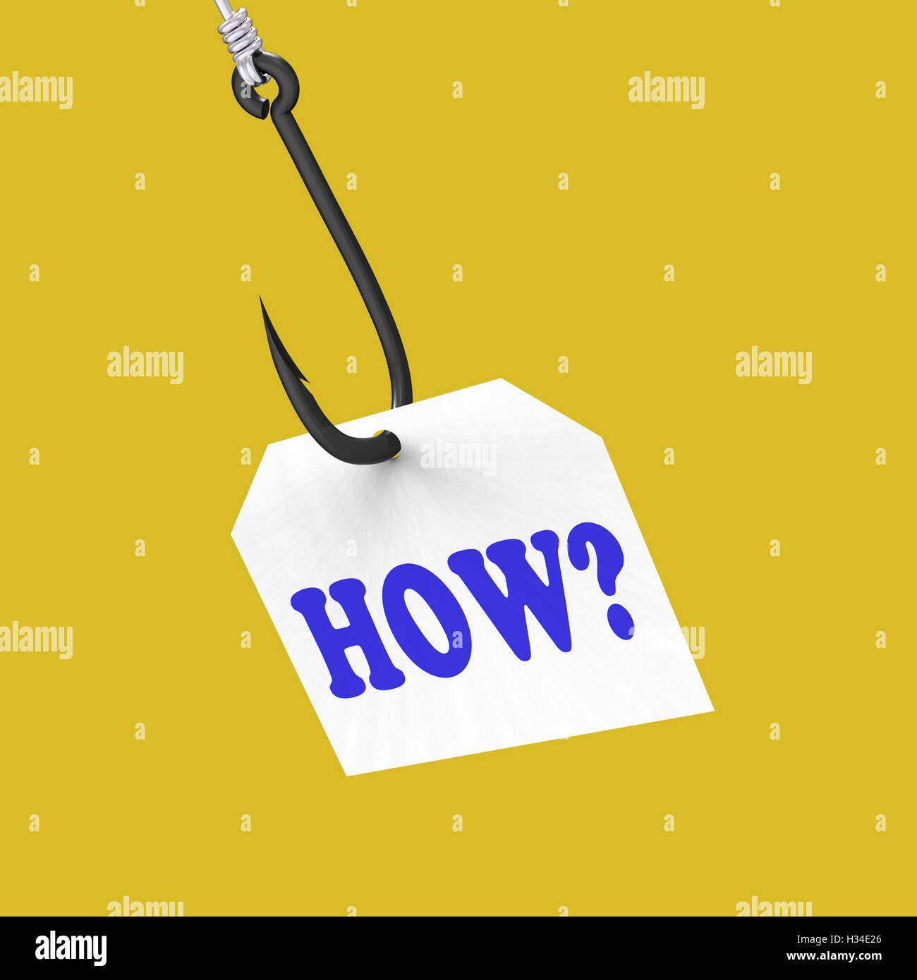 How? On Hook Shows Asking Question Or Innovative Solutions Stock Photo ...