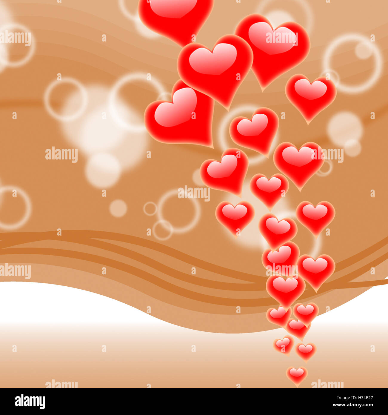 Hearts On Background Means Romance Love And Passion Stock Photo - Alamy