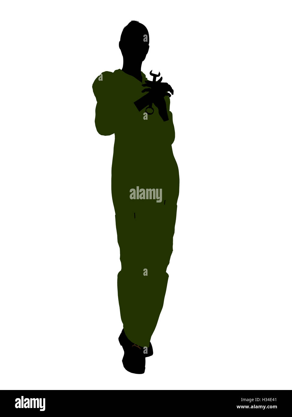 Female Mechanic Silhouette Stock Photo - Alamy