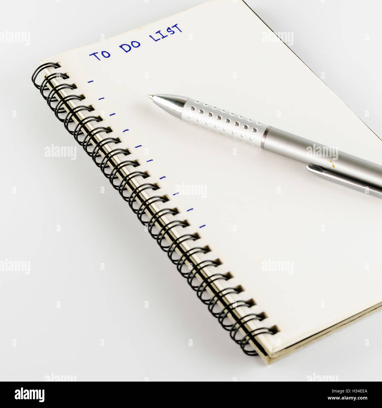 notebook with pen write to do list word Stock Photo - Alamy