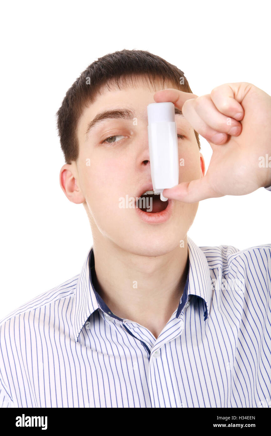 Teenager with Inhaler Stock Photo - Alamy