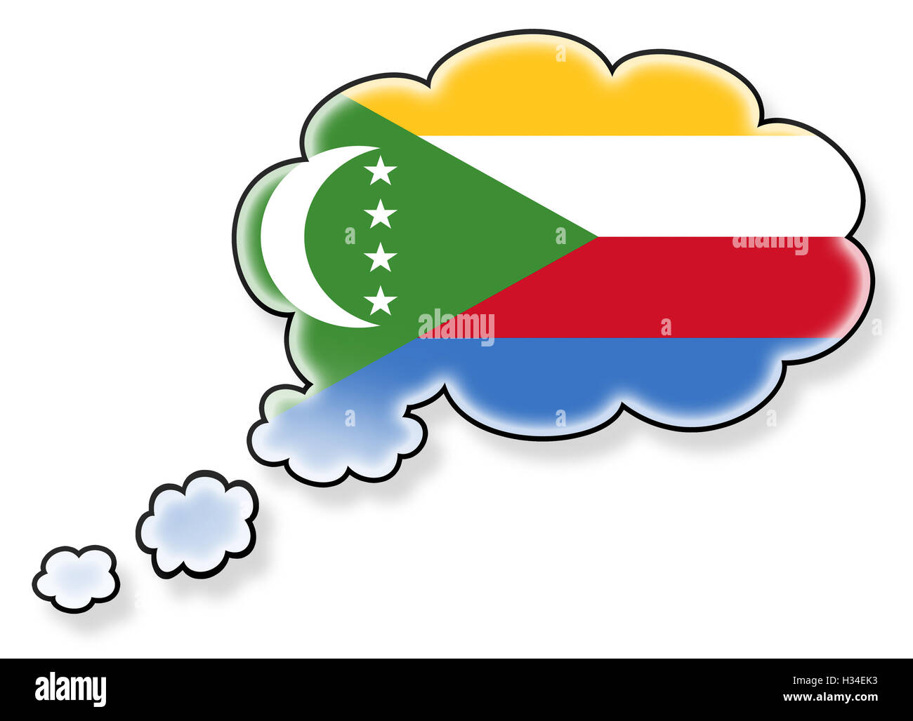 Flag in the cloud, isolated on white background Stock Photo - Alamy