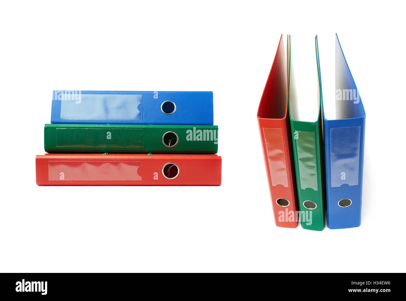 Set of Pile Office folders isolated over the white background Stock ...