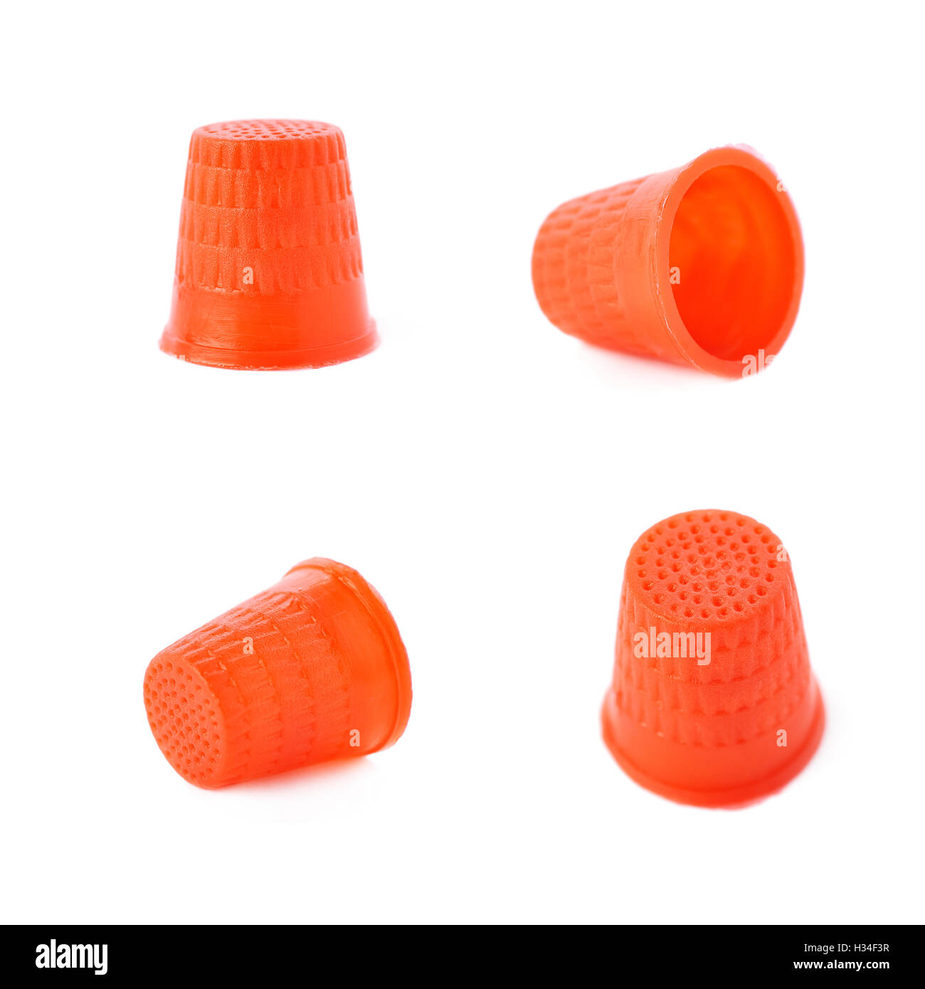 Set of Plastic thimble isolated over the white background Stock Photo ...