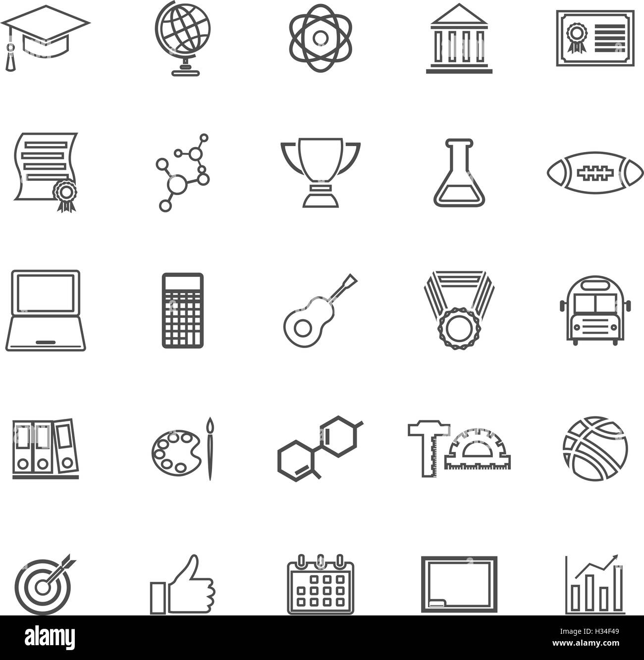 College line icons on white background, stock vector Stock Vector Image ...