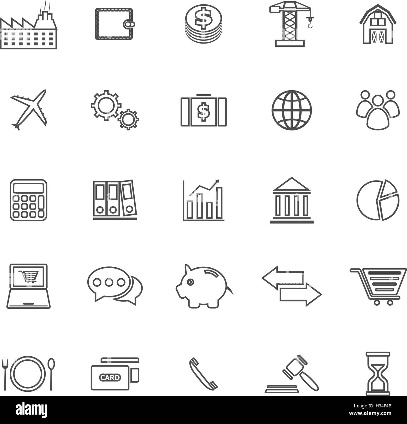 Economy line icons on white background, stock vector Stock Vector Image ...