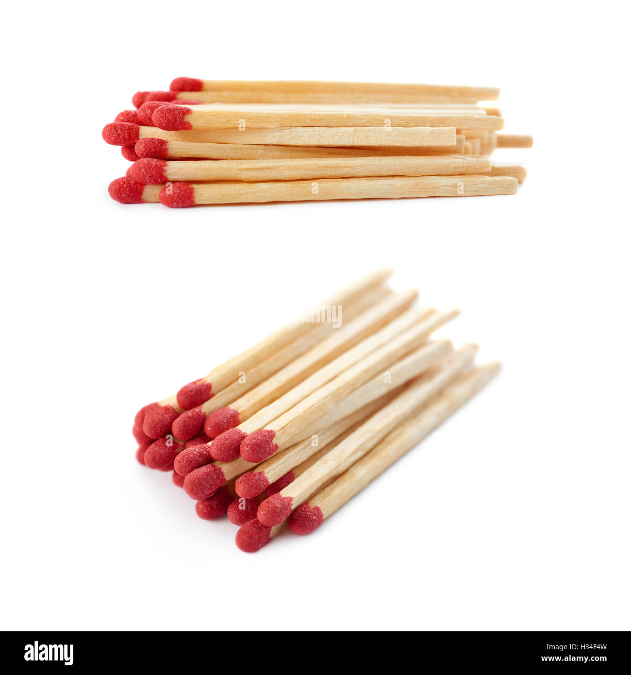 Set of Pile of Wooden matches isolated over the white background Stock ...