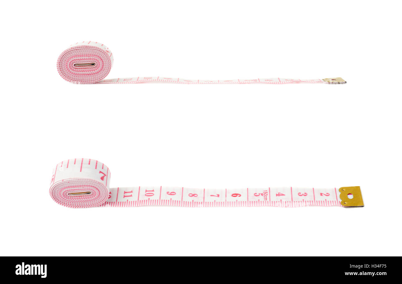 Set of Tailor measuring tape isolated over the white background Stock ...