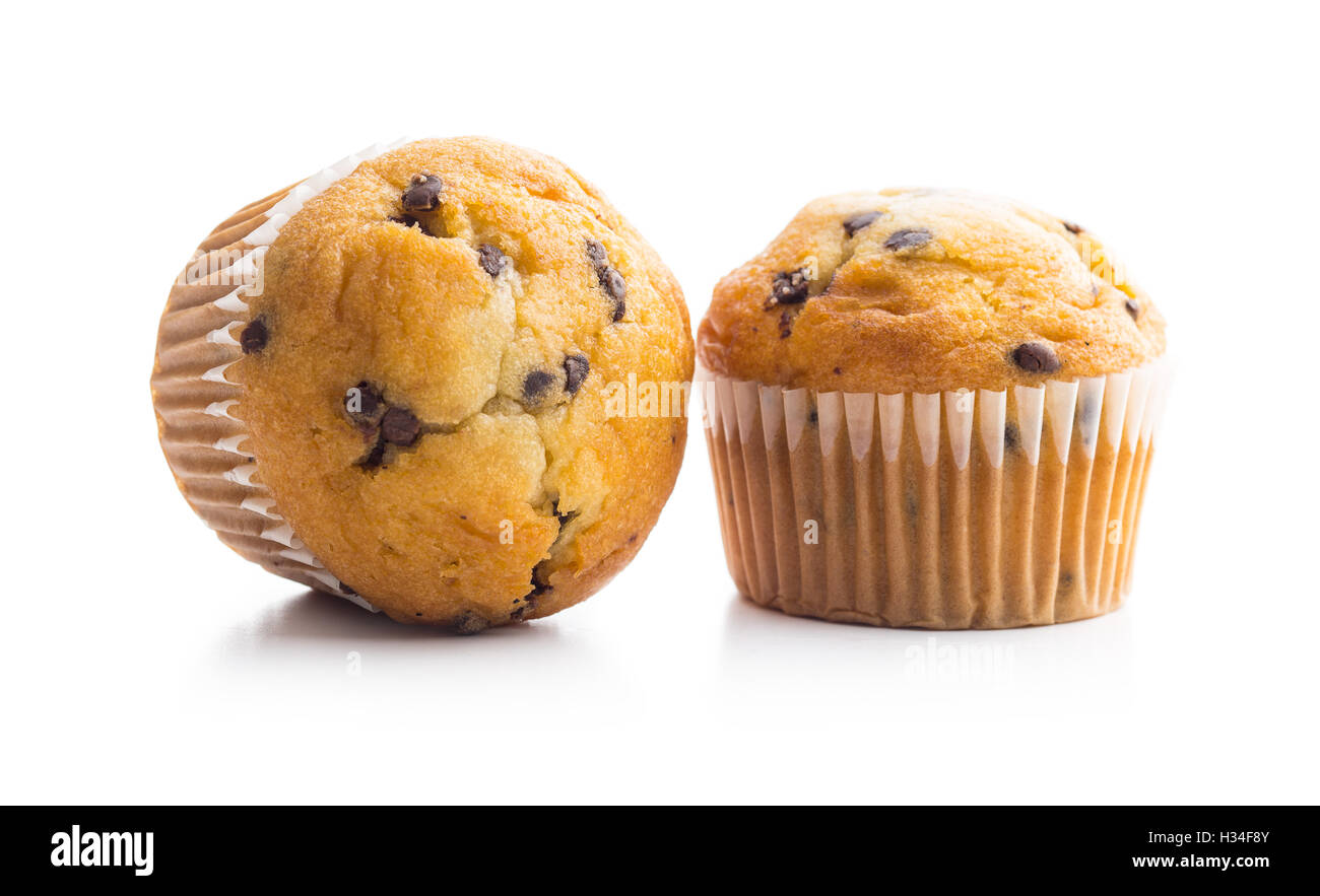 The tasty chocolate muffin isolated on white background Stock Photo - Alamy
