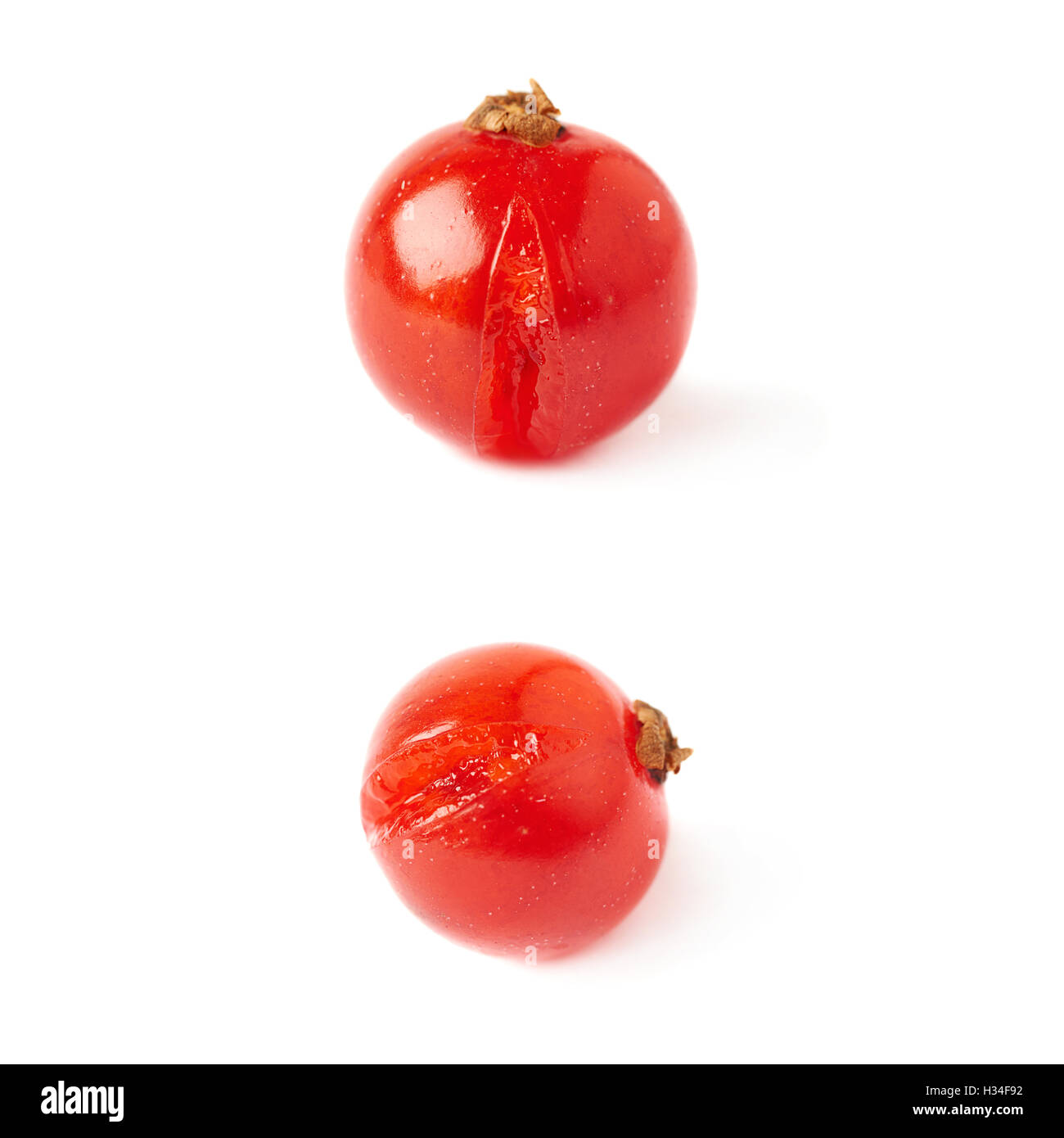 Set of Single Red Currant isolated over white background Stock Photo ...