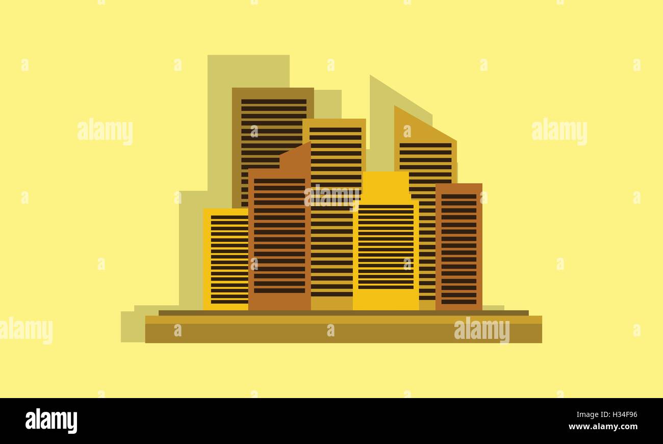 Yellow backgrounds town icon vector flat Stock Vector Image & Art - Alamy