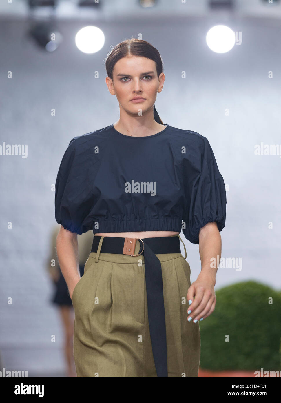 New York, NY USA - September 10, 2016: Model walks runway for TIBI ...