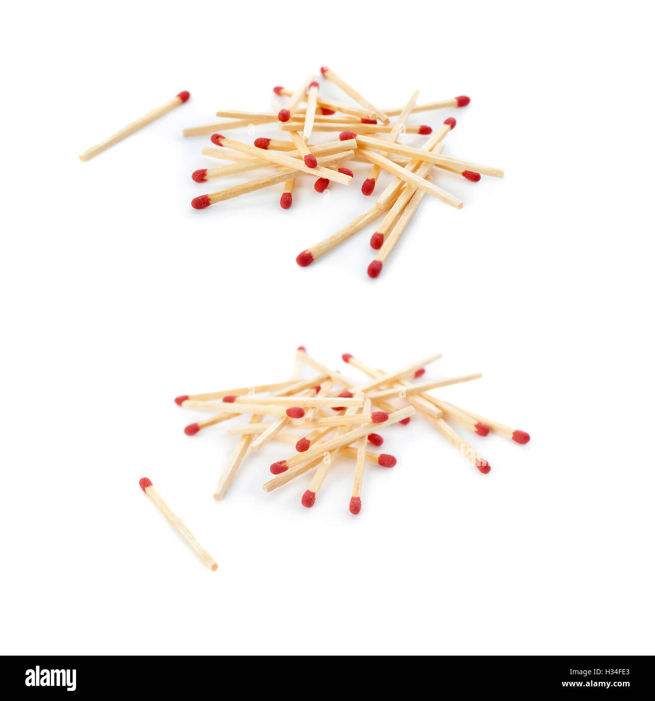 Set of Pile of Wooden matches isolated over the white background Stock ...