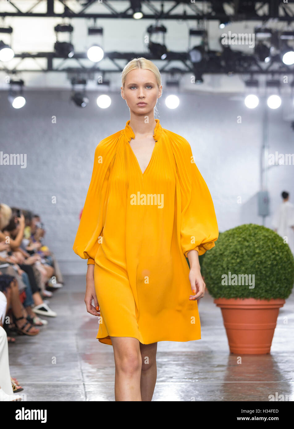 New York, NY USA - September 10, 2016: Model walks runway for TIBI ...