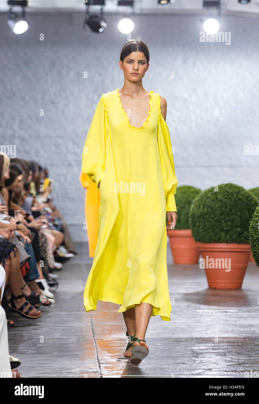 New York, NY USA - September 10, 2016: Model walks runway for TIBI ...