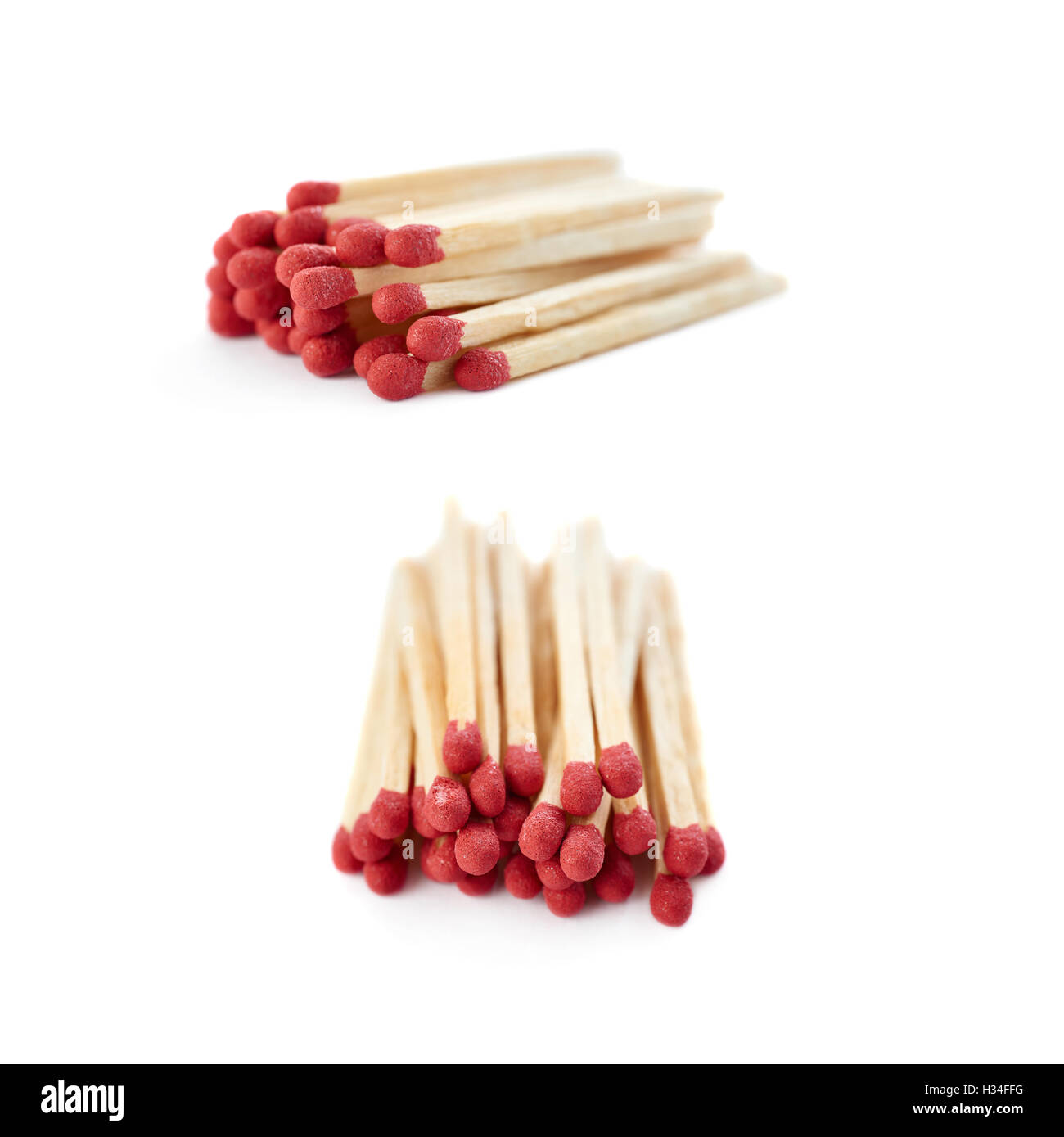 Set of Pile of Wooden matches isolated over the white background Stock ...