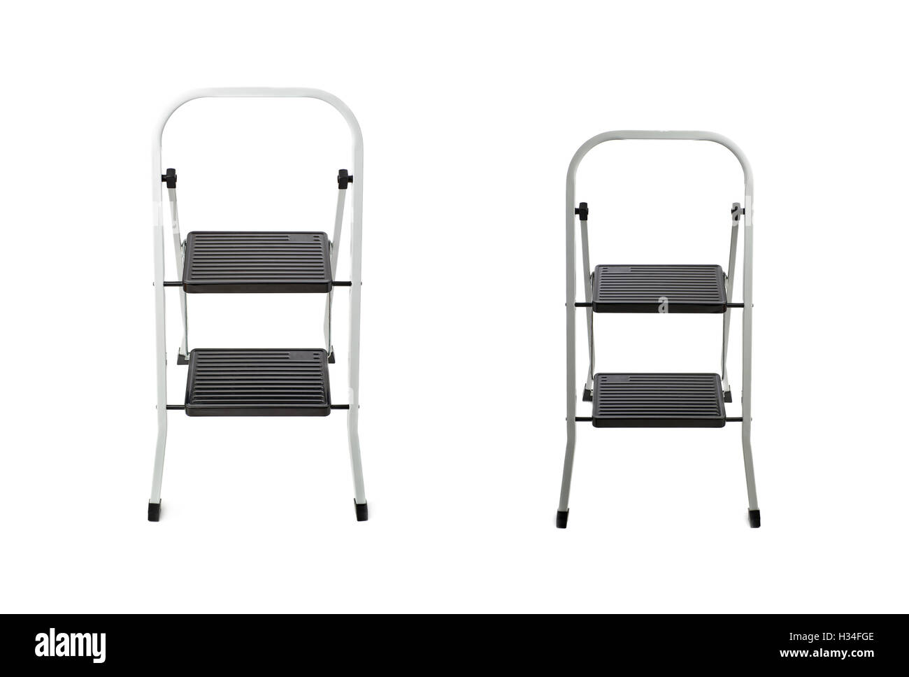 Set of Two steps ladder over isolated white background Stock Photo - Alamy