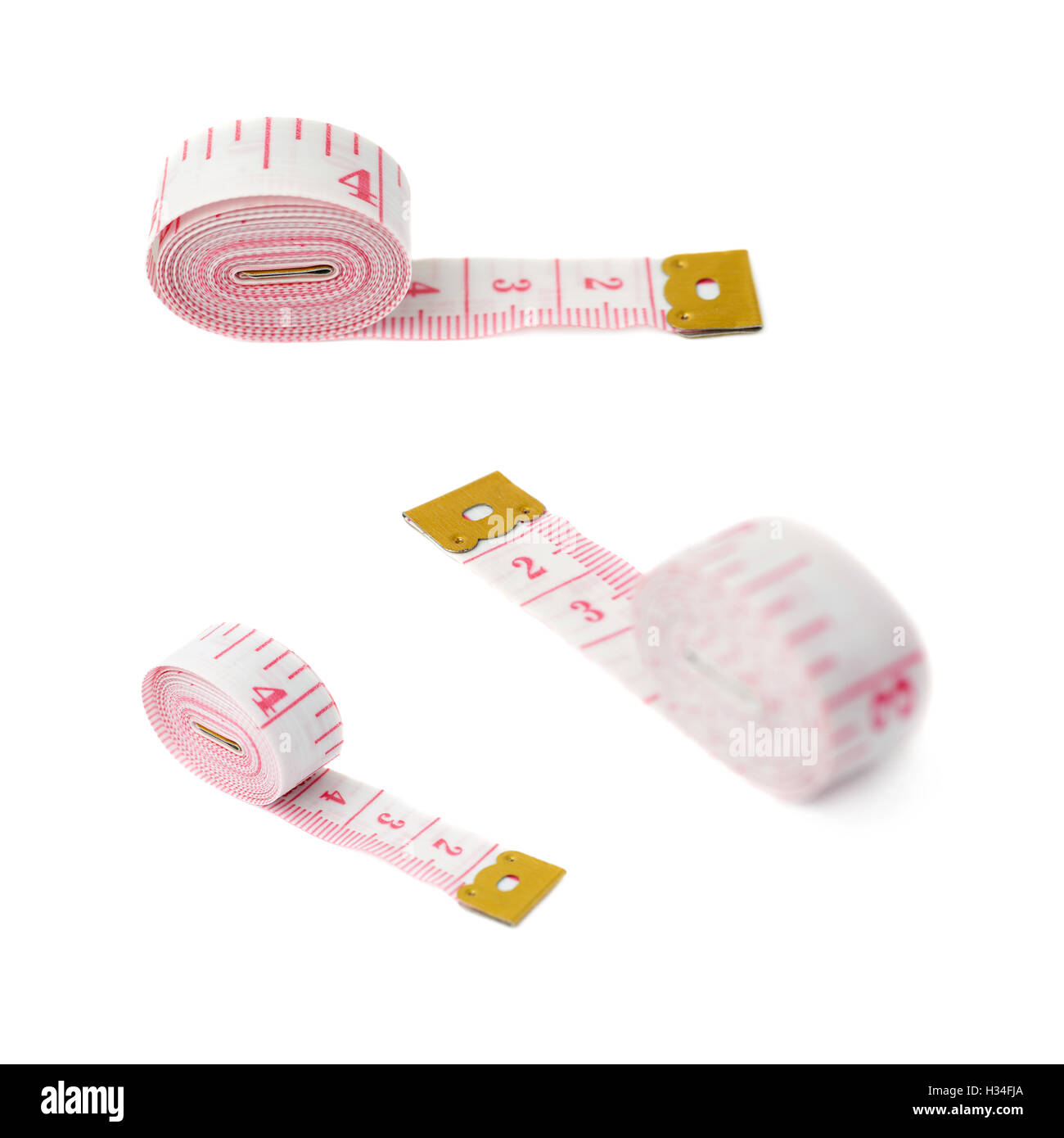 Set of Tailor measuring tape isolated over the white background Stock ...