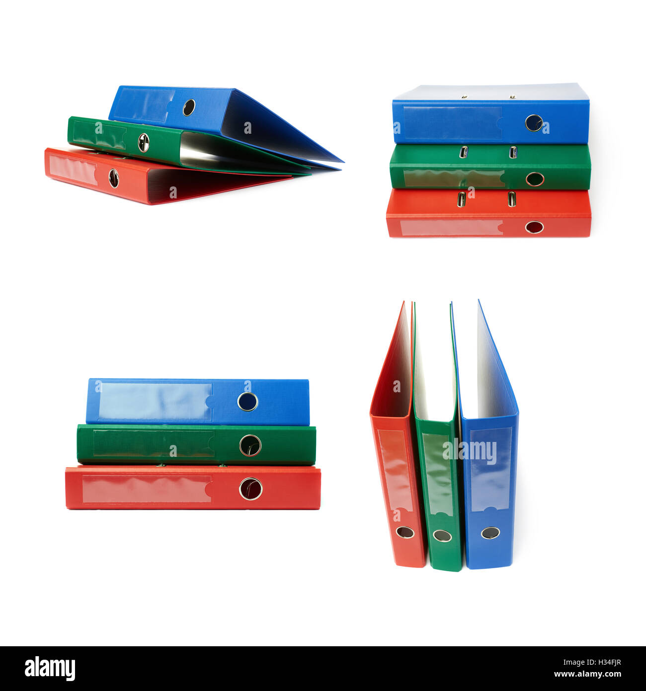 Set of Pile Office folders isolated over the white background Stock ...