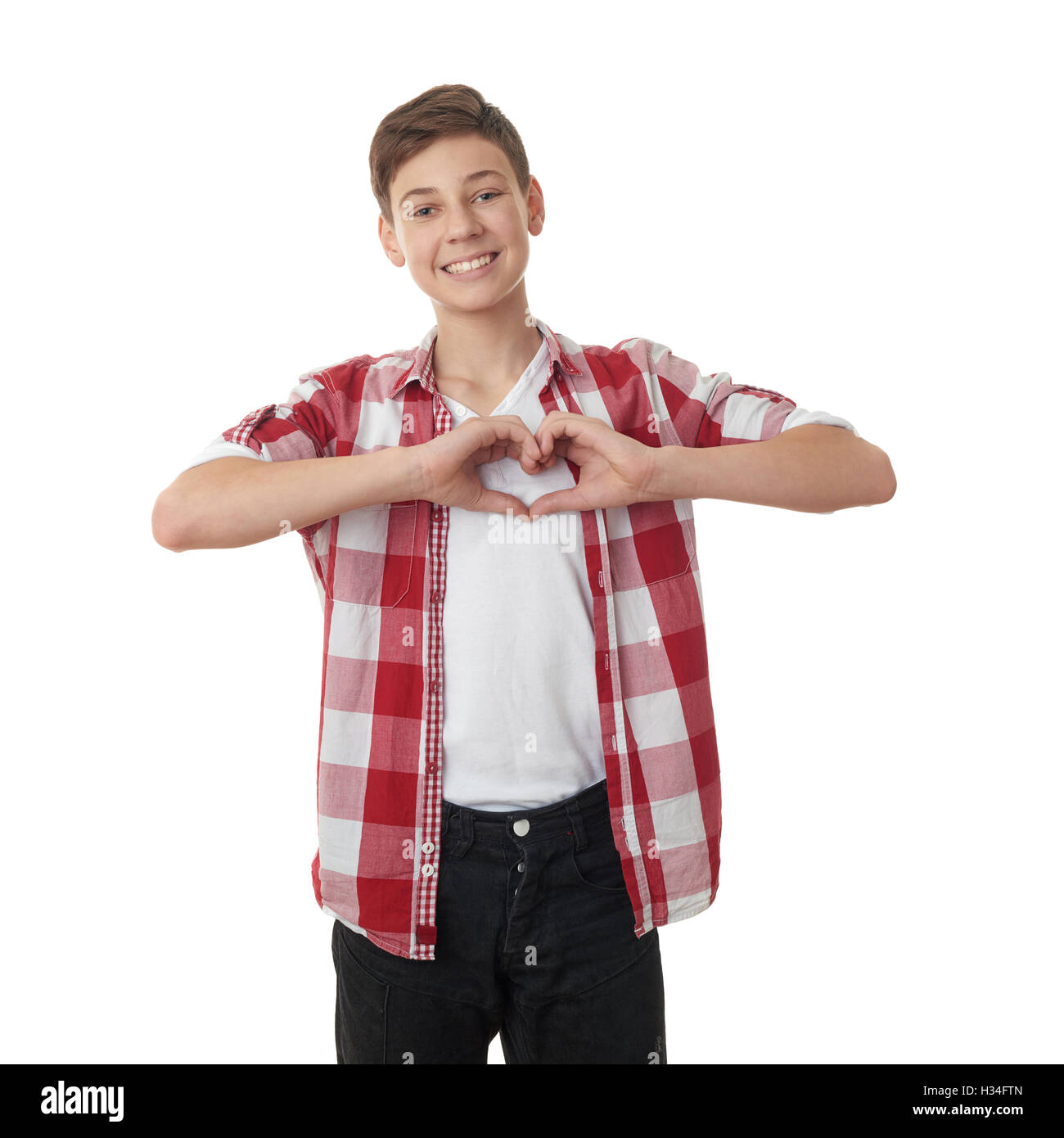 Cute teenager boy over white isolated background Stock Photo - Alamy