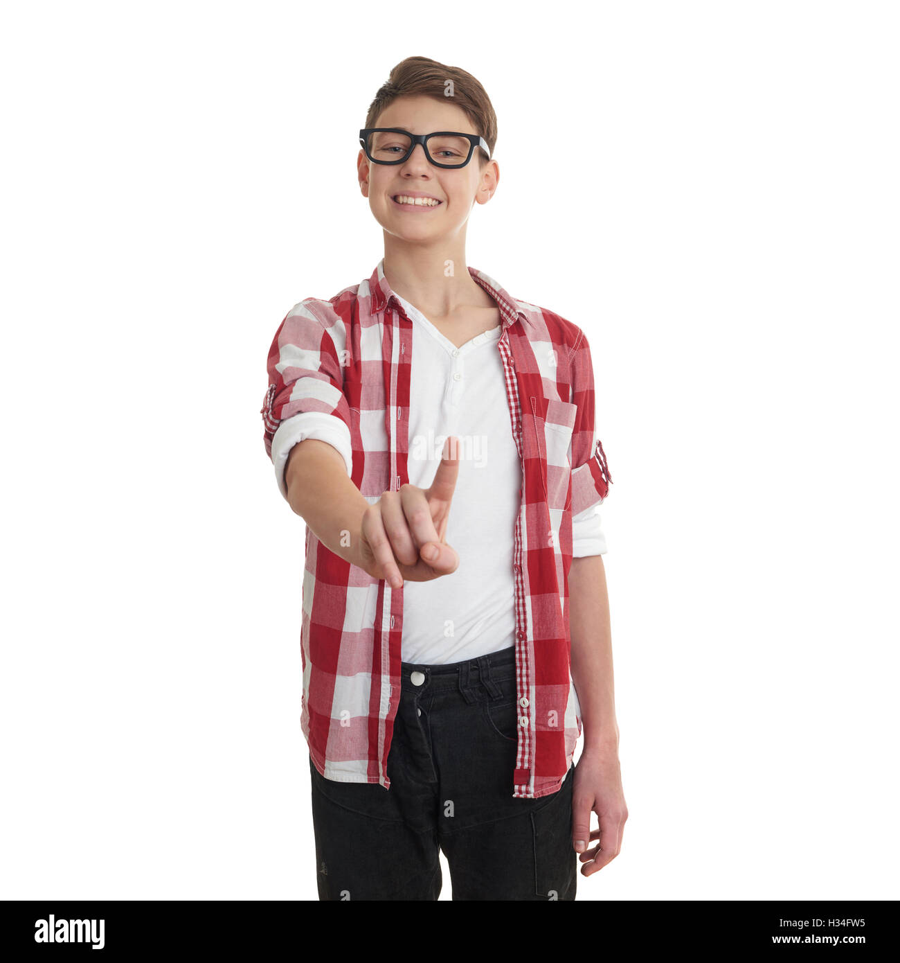 Cute teenager boy over white isolated background Stock Photo - Alamy