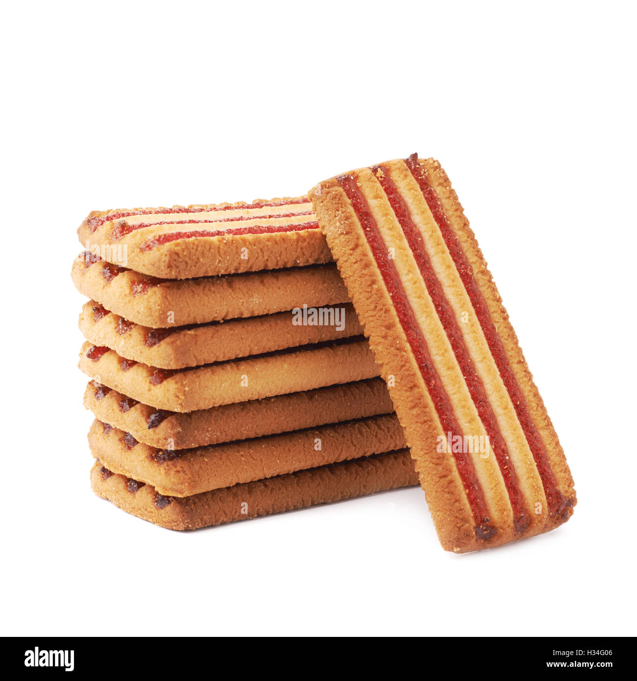 Stack of cookies isolated over the white background Stock Photo - Alamy