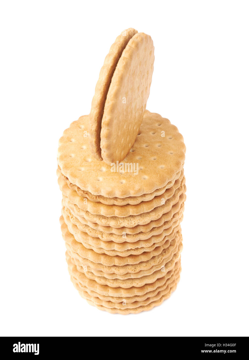 Stack of cookies isolated over the white background Stock Photo - Alamy