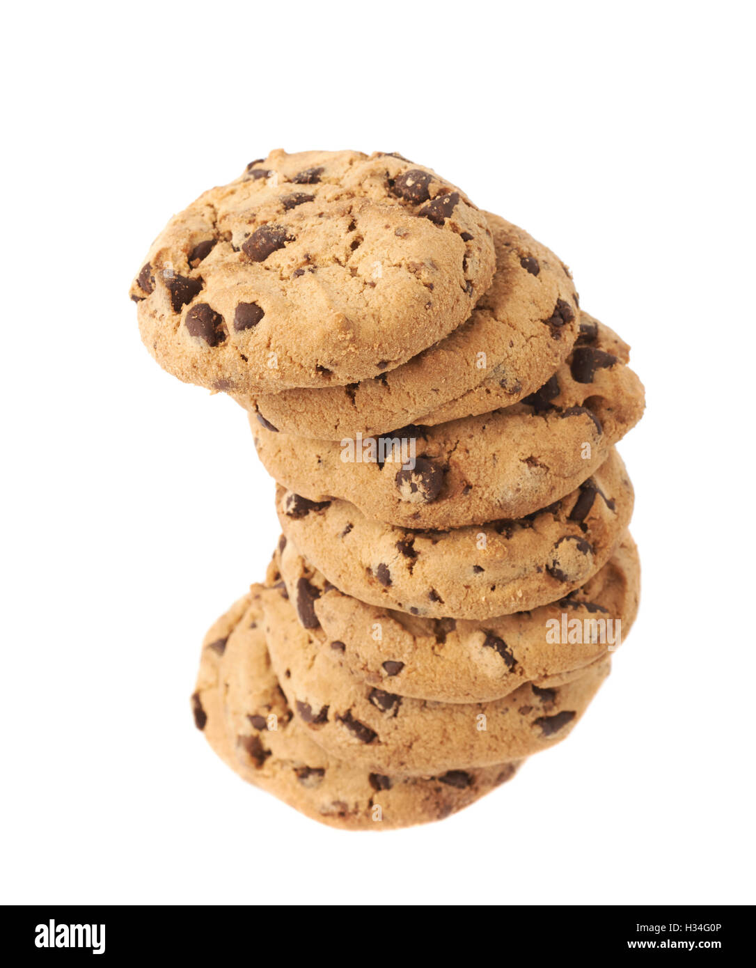 Twisted stack of cookies isolated over the white background Stock Photo ...