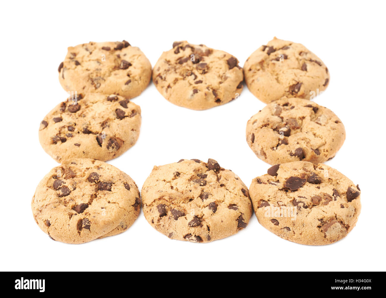 Pile of cookies isolated over the white background Stock Photo - Alamy