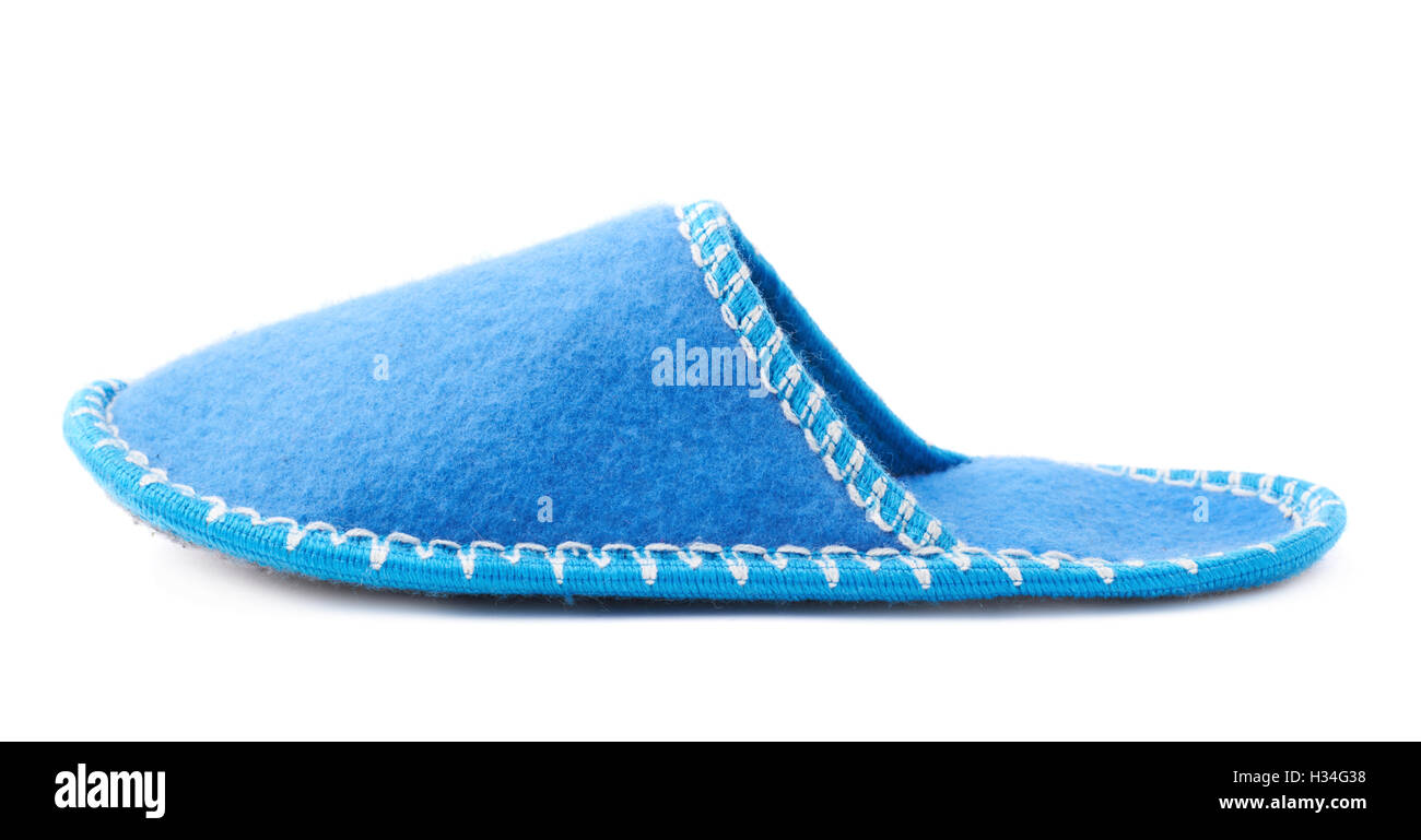 Single house slipper isolated over white background Stock Photo - Alamy