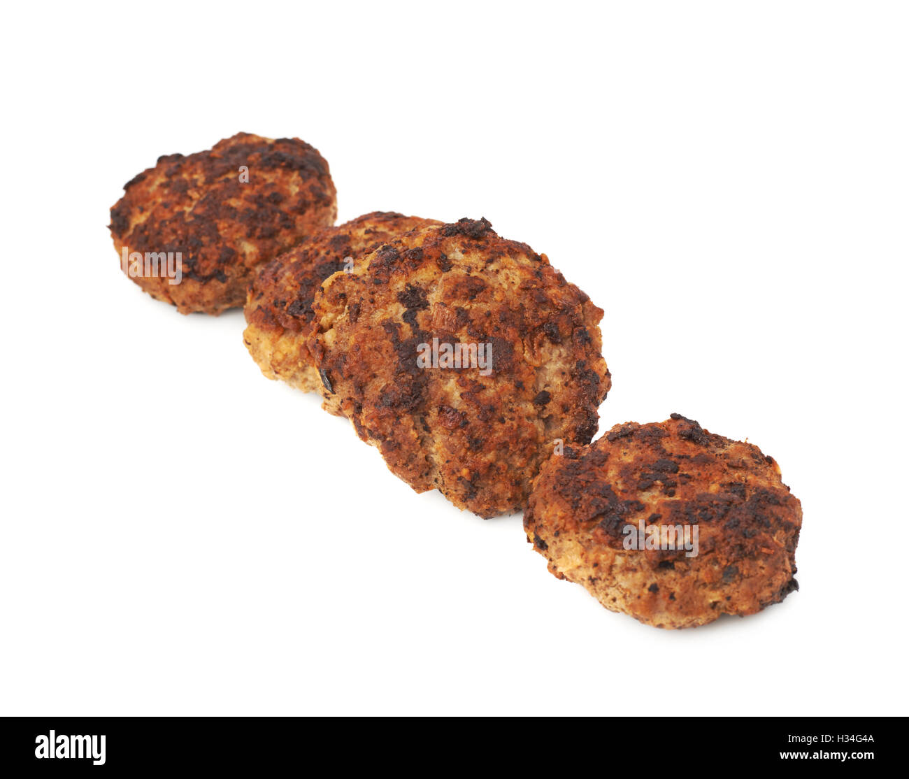 Line made of small cutlets isolated over white background Stock Photo ...