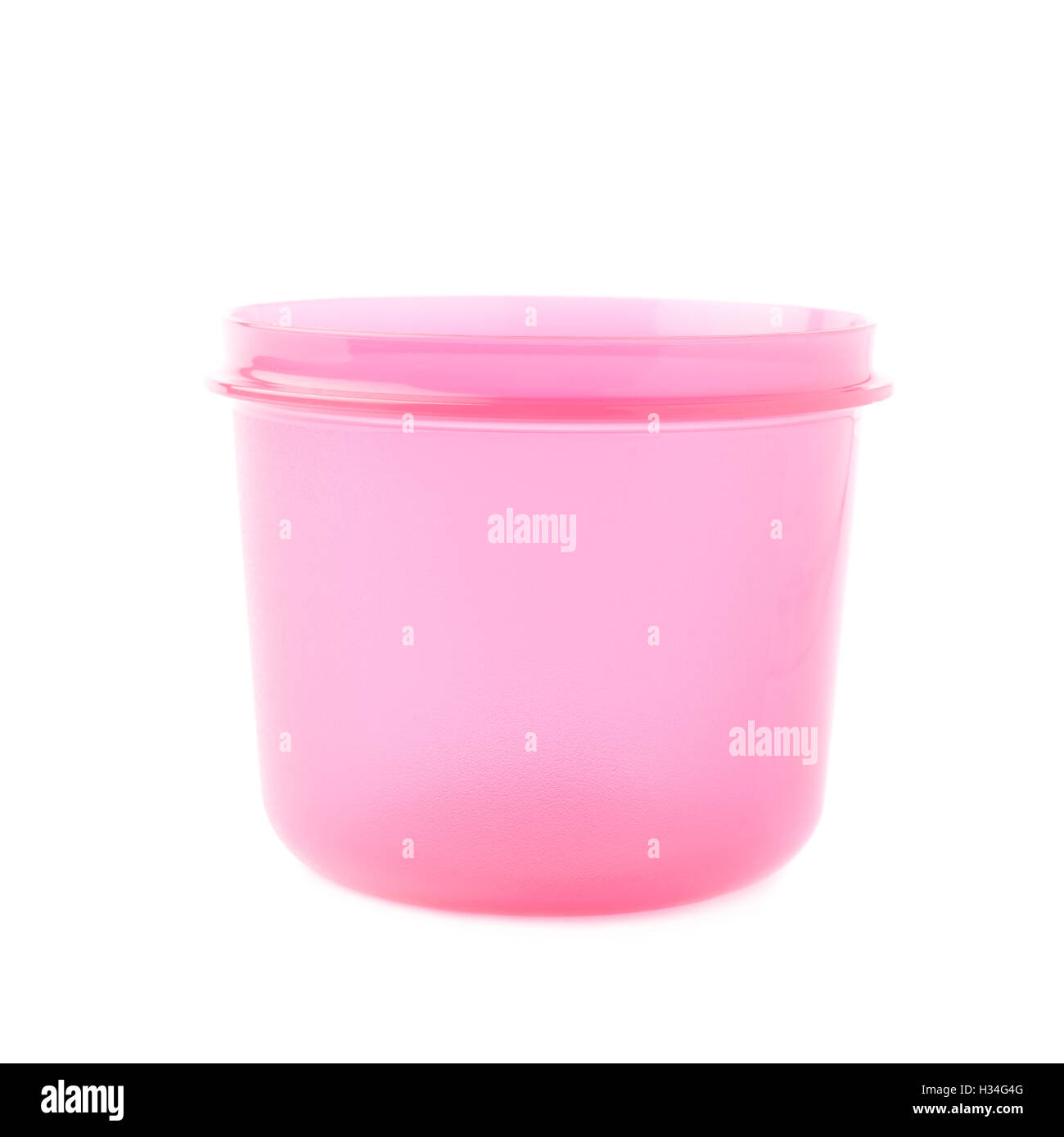 Pink plastic beaker cup isolated over the white background Stock Photo ...