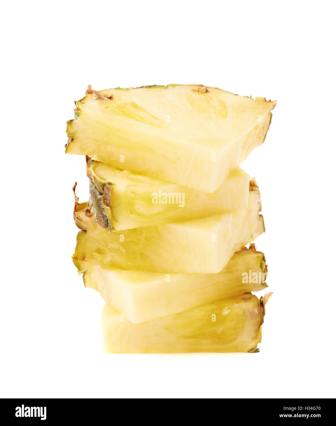 Stack of pineapple slices isolated over white background Stock Photo ...