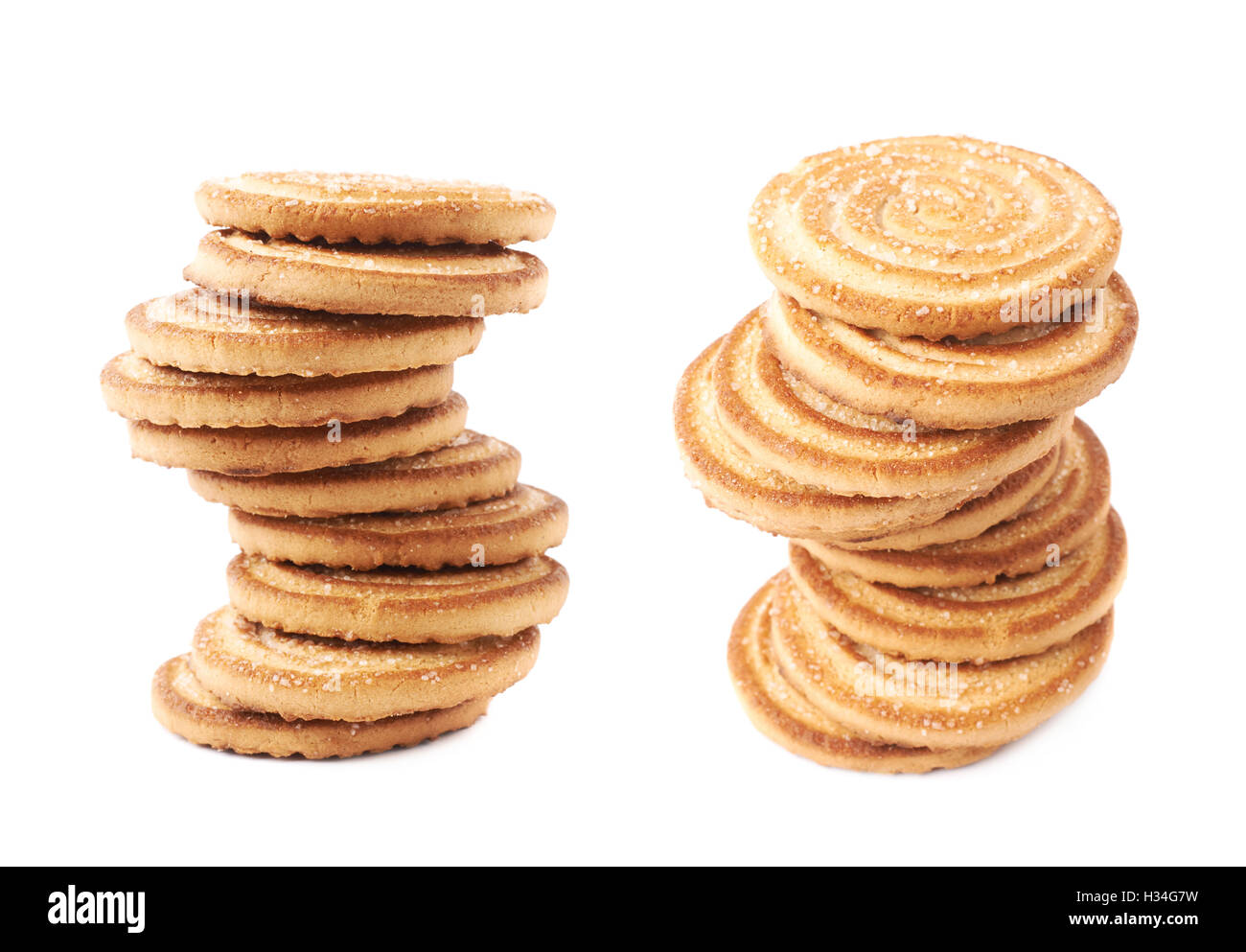 Twisted stack of cookies isolated over the white background Stock Photo ...