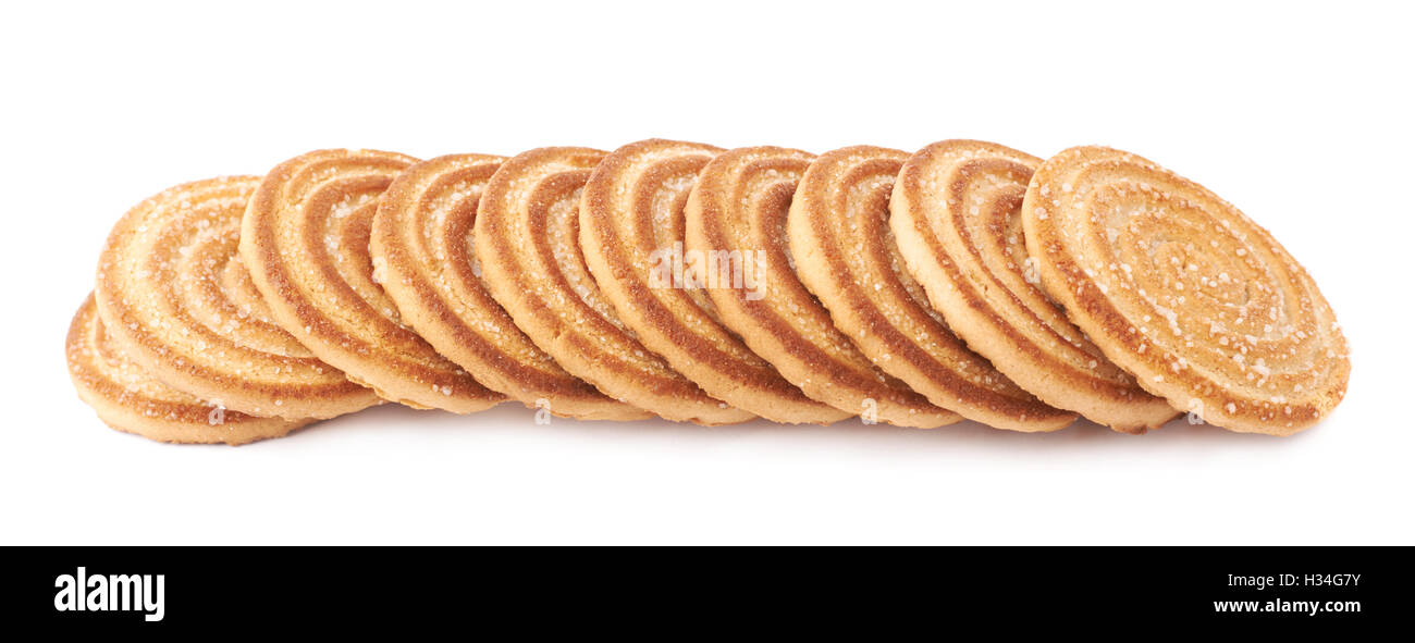 Line of cookies isolated over the white background Stock Photo - Alamy