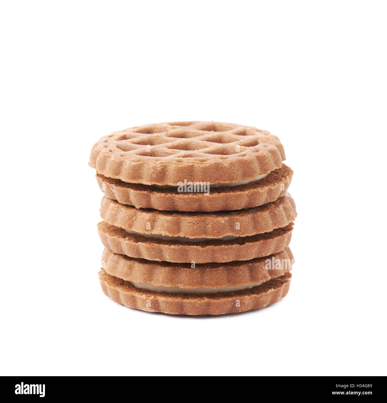 Stack of cookies isolated over the white background Stock Photo - Alamy