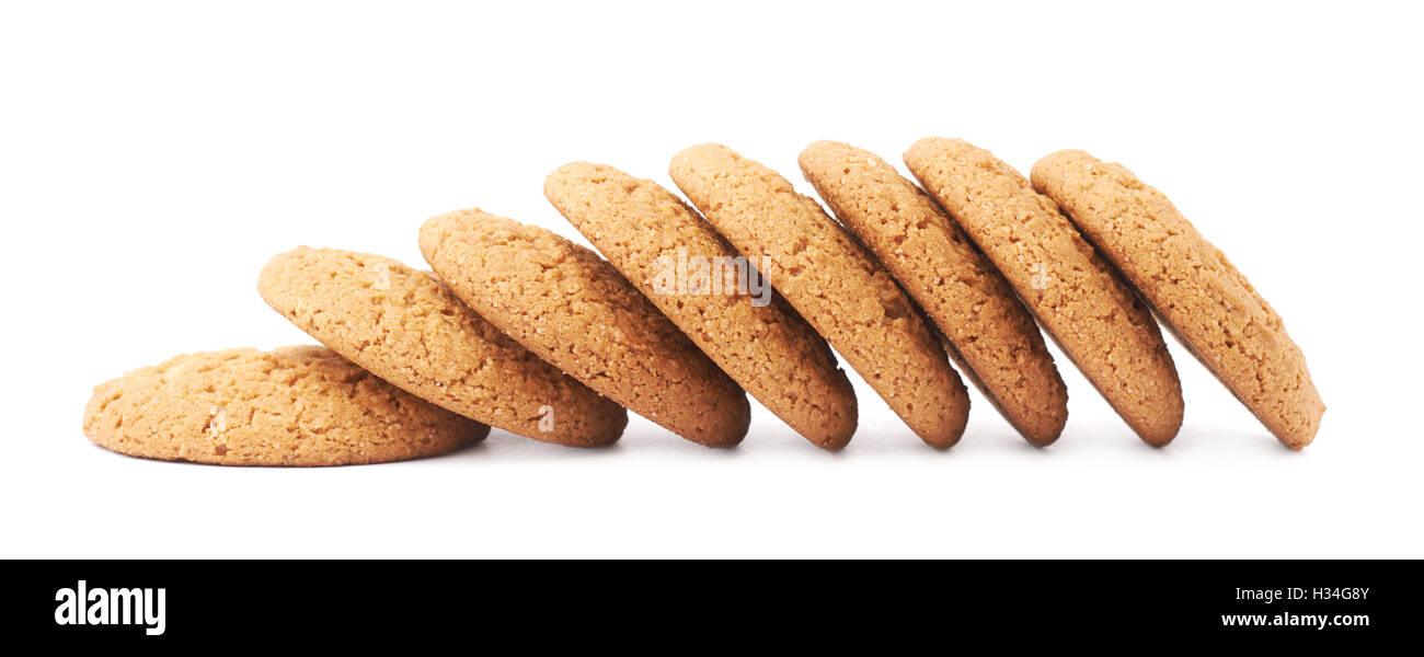 Line of cookies isolated over the white background Stock Photo - Alamy