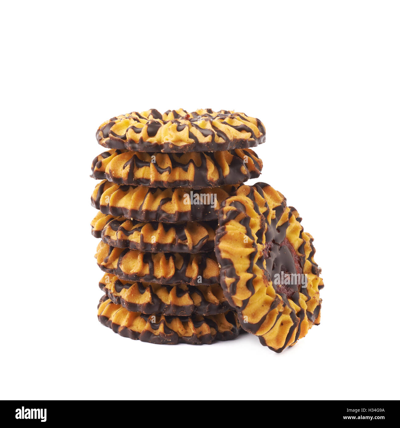 Stack of cookies isolated over the white background Stock Photo - Alamy