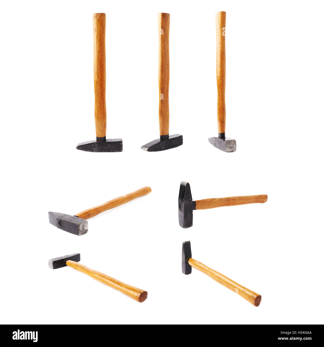 Set of big metal hammer over white isolated background Stock Photo - Alamy